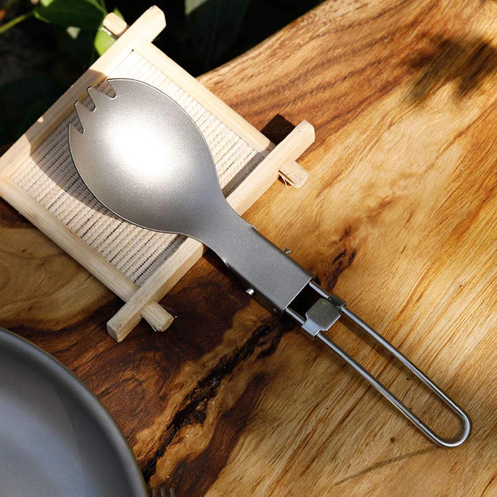 Titanium Spoon Fork Spork With Folding Handle For Outdoor Camping - Buy ...