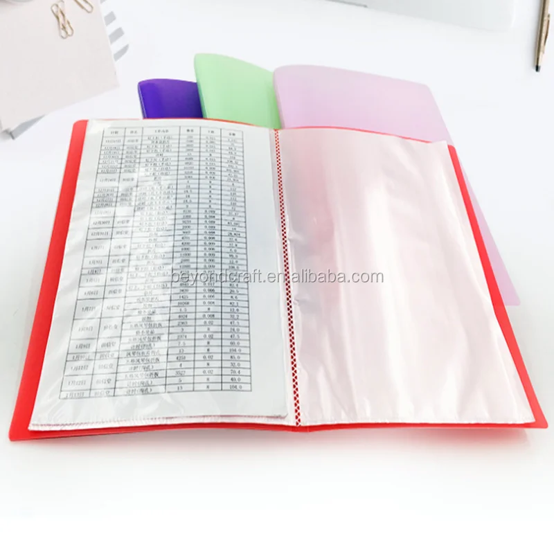 A4 Size Pp Plastic Documents Holder Display Book Clear Poly File Folder ...