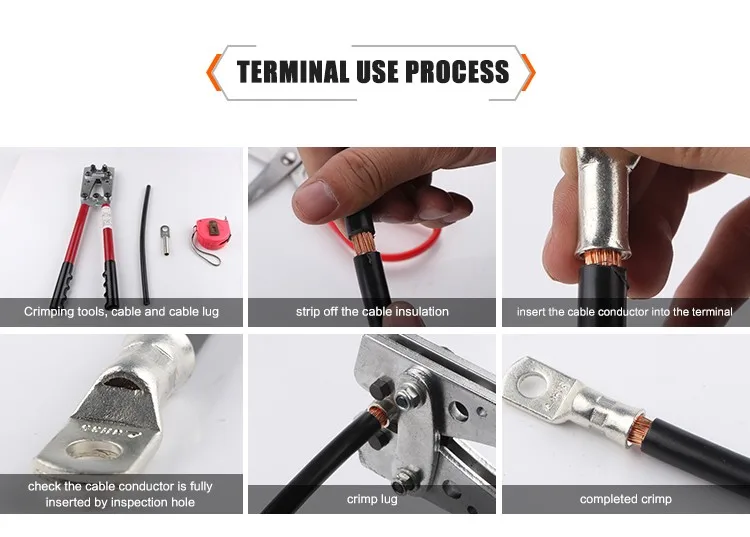 90 Degree 120mm Armored Crimp Cable End Terminal Bootless Lug - Buy ...