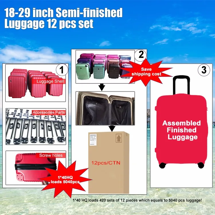 Factory 12 Pcs Set Suitcase Spare Parts Semi-finished Abs Luggage With ...
