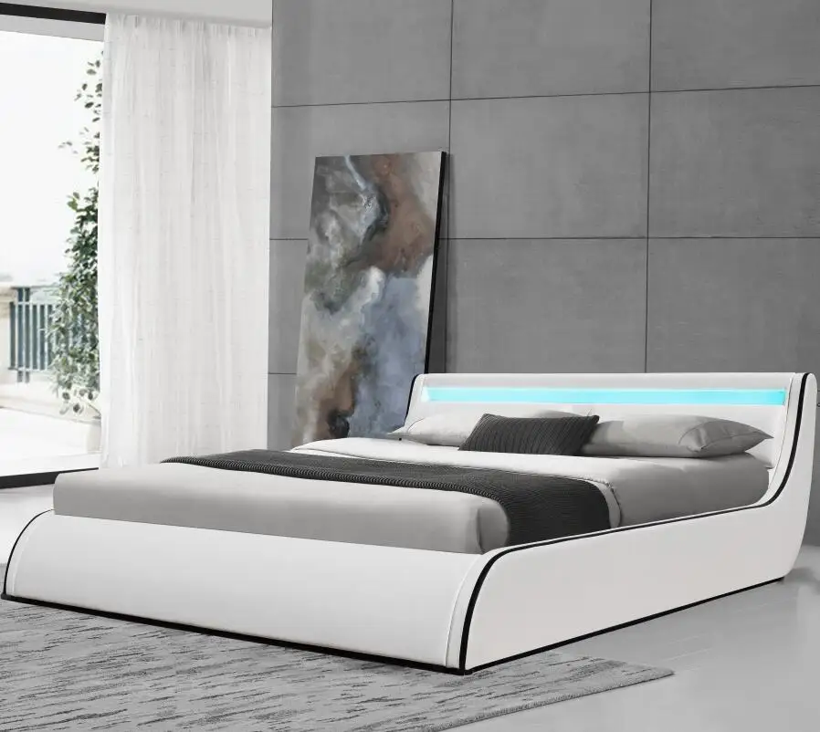 Modern Designed Curved Shape Leather Pu Bed - Buy Curved Shape Leather ...