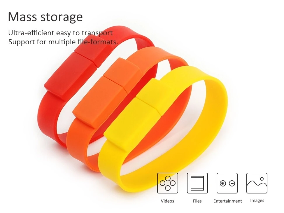 Custom Wrist Band Strap Pen Drive 2gb 4gb 8gb 16gb 32 Gb Usb Flash ...
