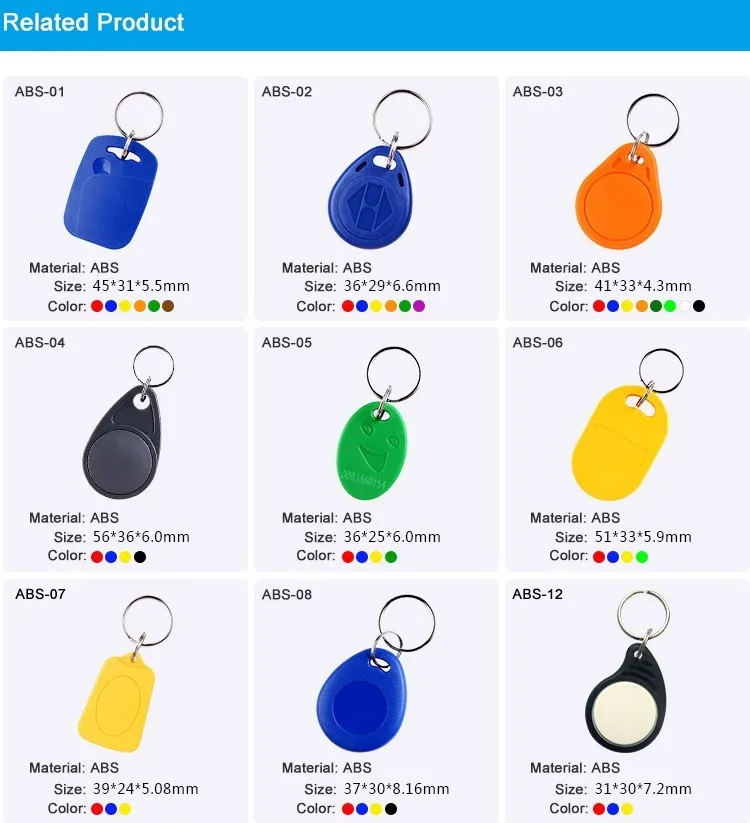 Uhf 868mhz~915mhz Abs Rfid Keyfob For Car Building Managing System ...