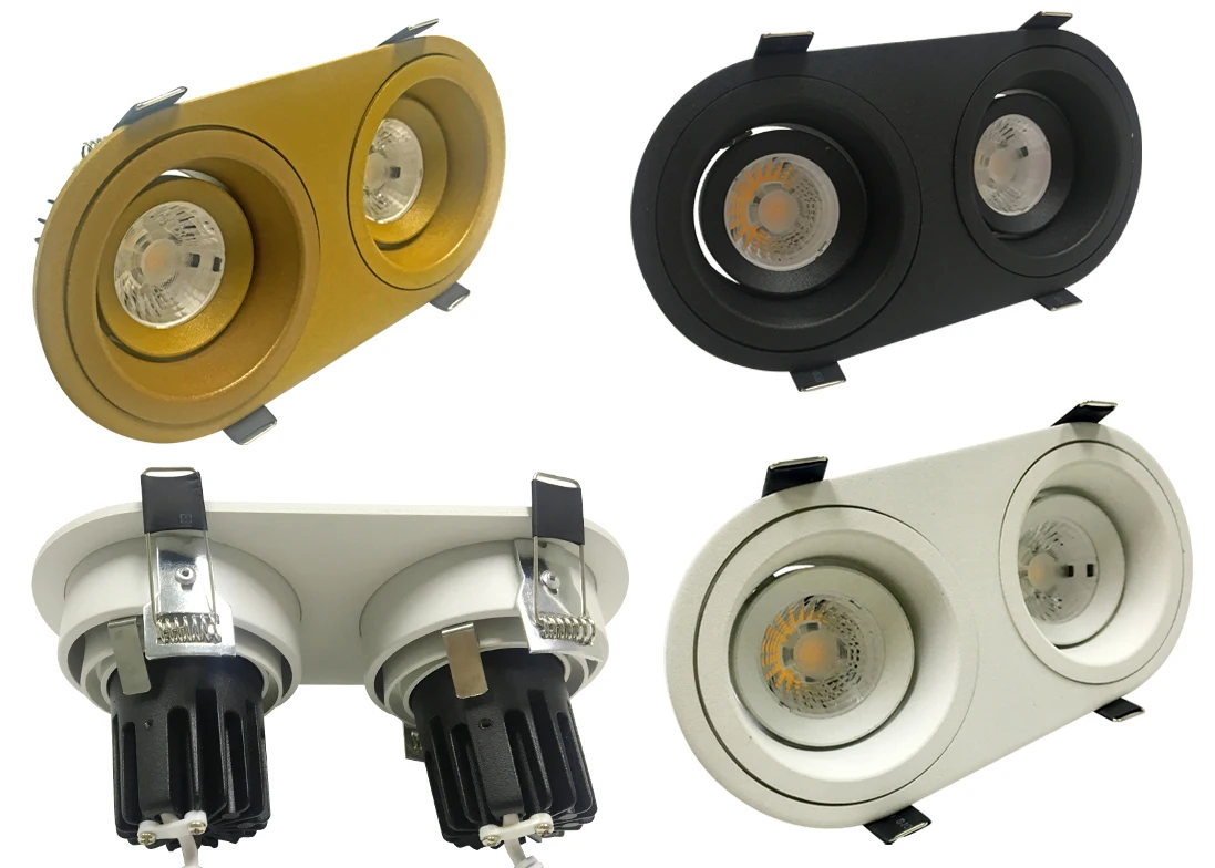 High Lumens Round Shape White Twin Heads 9wx2 Led Recessed Spot Light ...