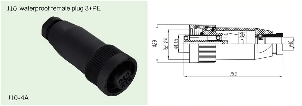 4 Pin Waterproof Circular Connector Male Female Plug & Socket - Oem