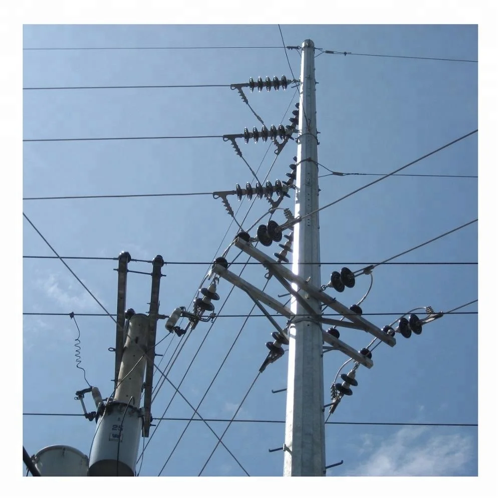 Hot Dip Galvanized Electricity Pole Steel Electric Power Poles - Buy ...