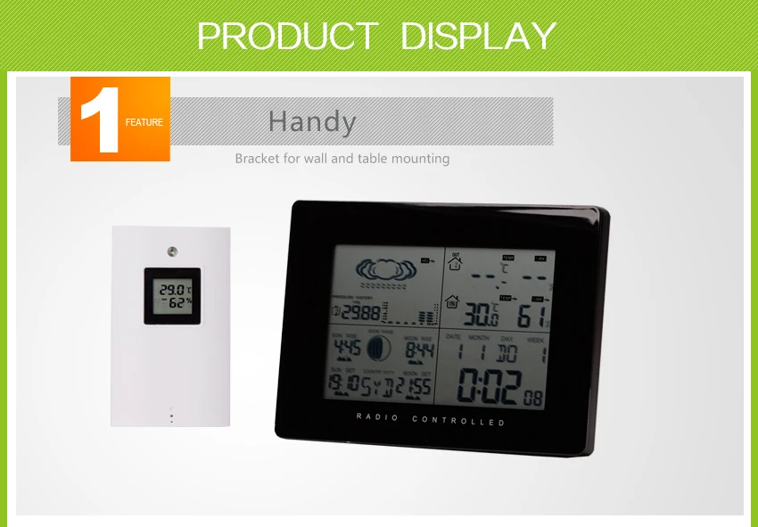 无线数显温湿度计WS5019 气象站 Weather Station with RF 433MHz-阿里巴巴