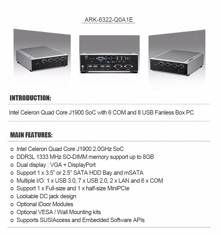 Advantech Fanless Mini Pc Ark-6322-q0a1e - Buy Mini Pc Ark-6322-q0a1e ...