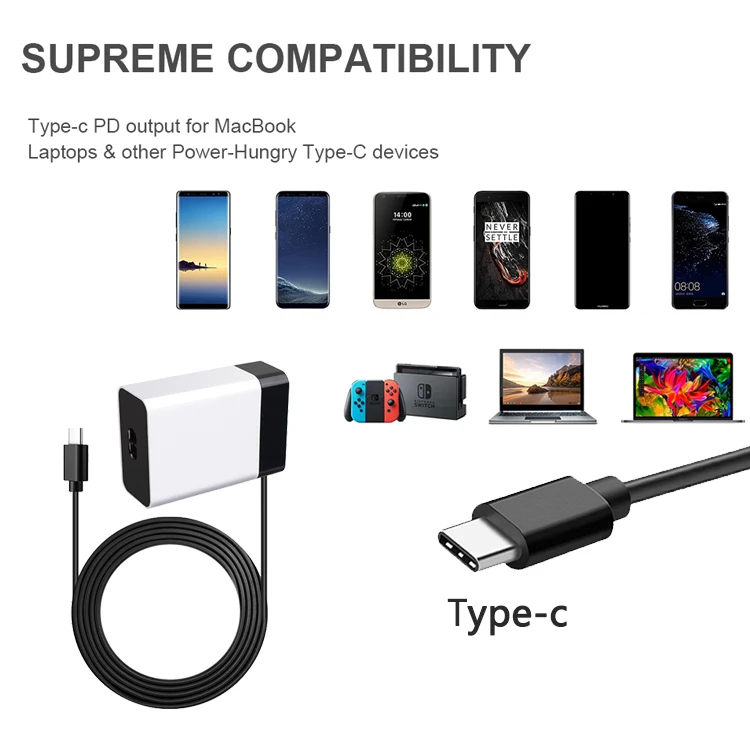 Converter Universal Iec C6 Input Qc 3.0 Type-c 60w Pd Usb Type C Laptop ...