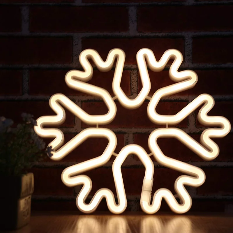Snowflake Neon Sign,Led Neon Light Sign For Party Supplies Girls Room ...