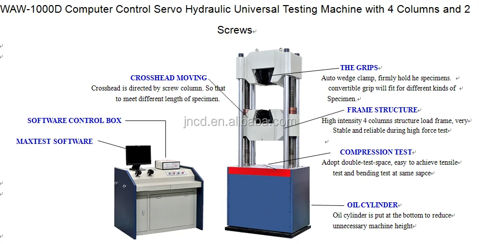 1000KN UTM Universal Testing Machine for Rebar Bending - Reliable ...