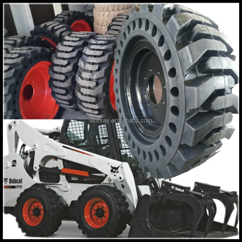 China High Quality Bobcat Tyres 10-16.5 Solid With Wheels And Rims For ...