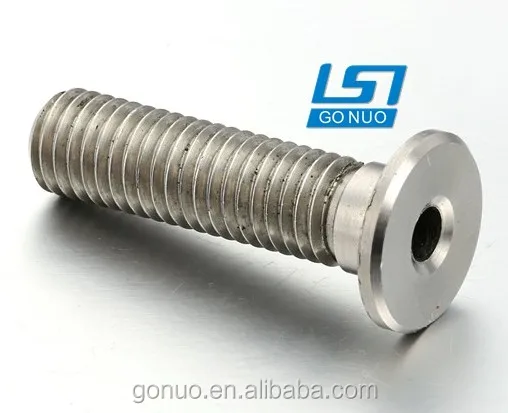 Stainless Steel Round Flat Head Hole Hollow Dowel Pin With Male Thread ...