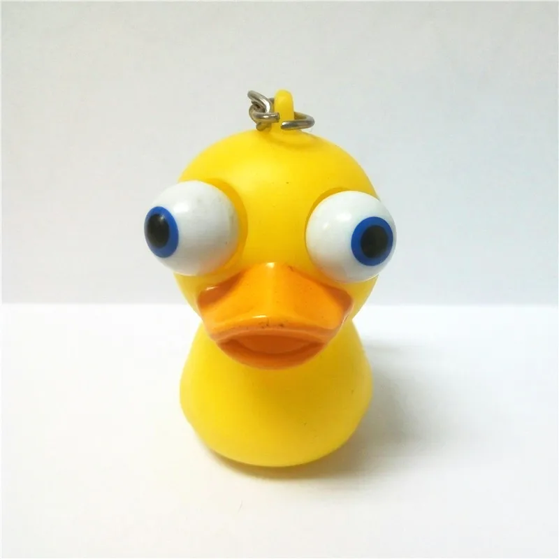 Cute 3D Popeyed Duck Rubber Keychains - Promotional Toys
