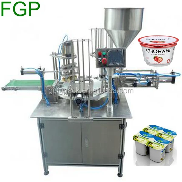 Small Production Rotary Butter Tub/cup Filling And Sealing Machine With ...