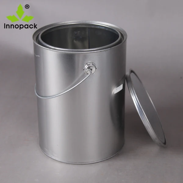 4l / 5l Round Paint Tin Can Metal Paint Tin Container With Lever ...