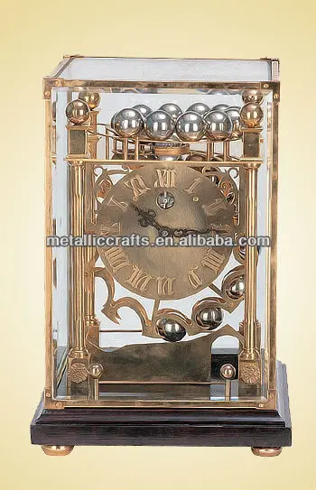 Imitated 19th French Antique Brass Gravity Falling Ball Clock