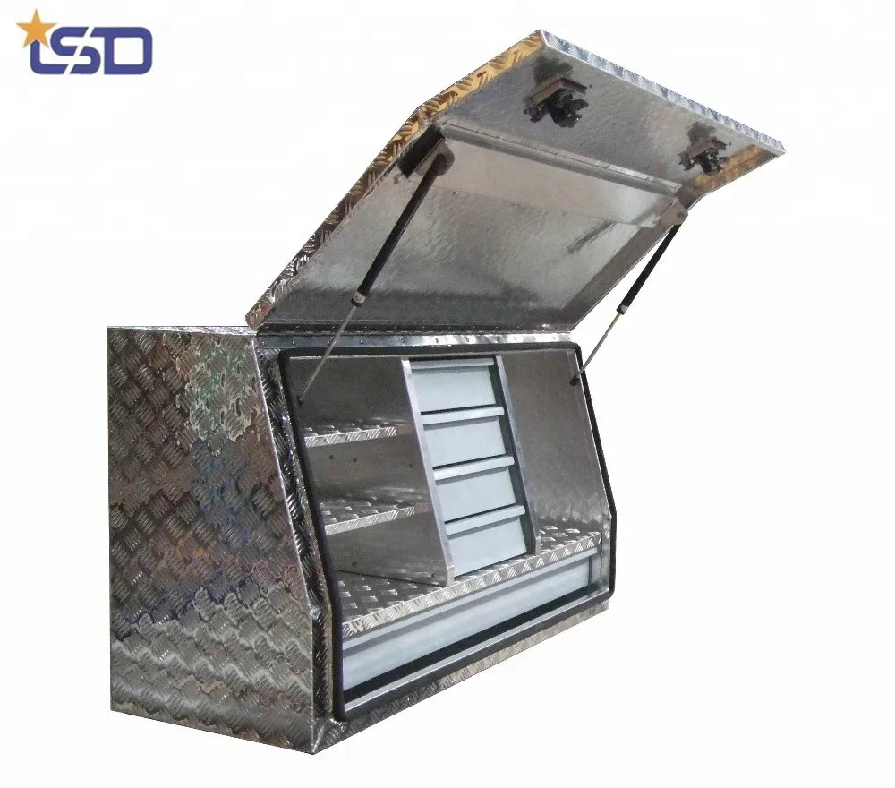 Aluminium Checker Plate Truck Tool Box - Durable & Secure