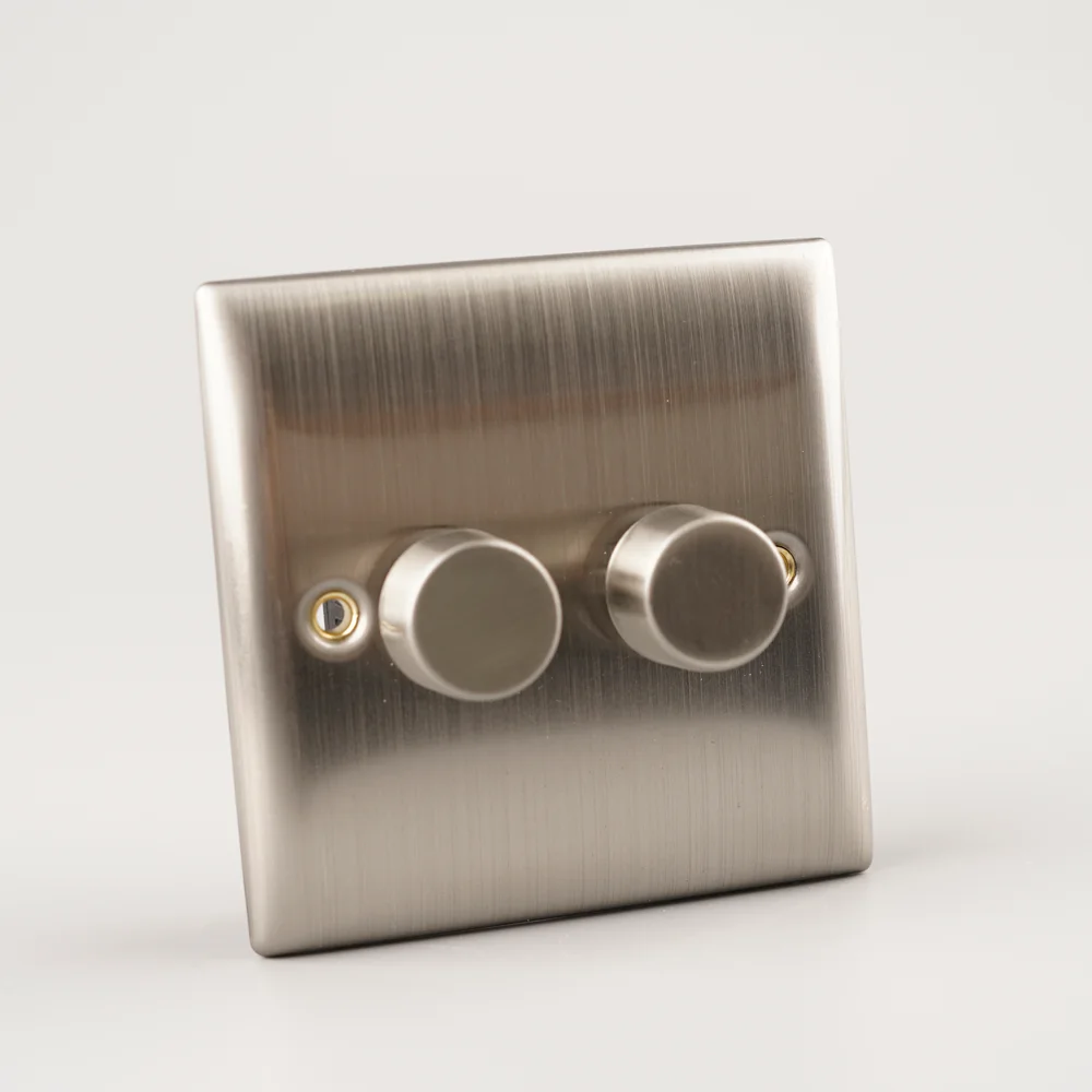 Flat Plate Regular 2 Gang Dimmer Switch - High Efficiency