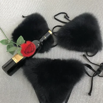 Fashion Style Girls Fox Fur Bra Sexy Underwear For Women - Buy Fur Bra ...
