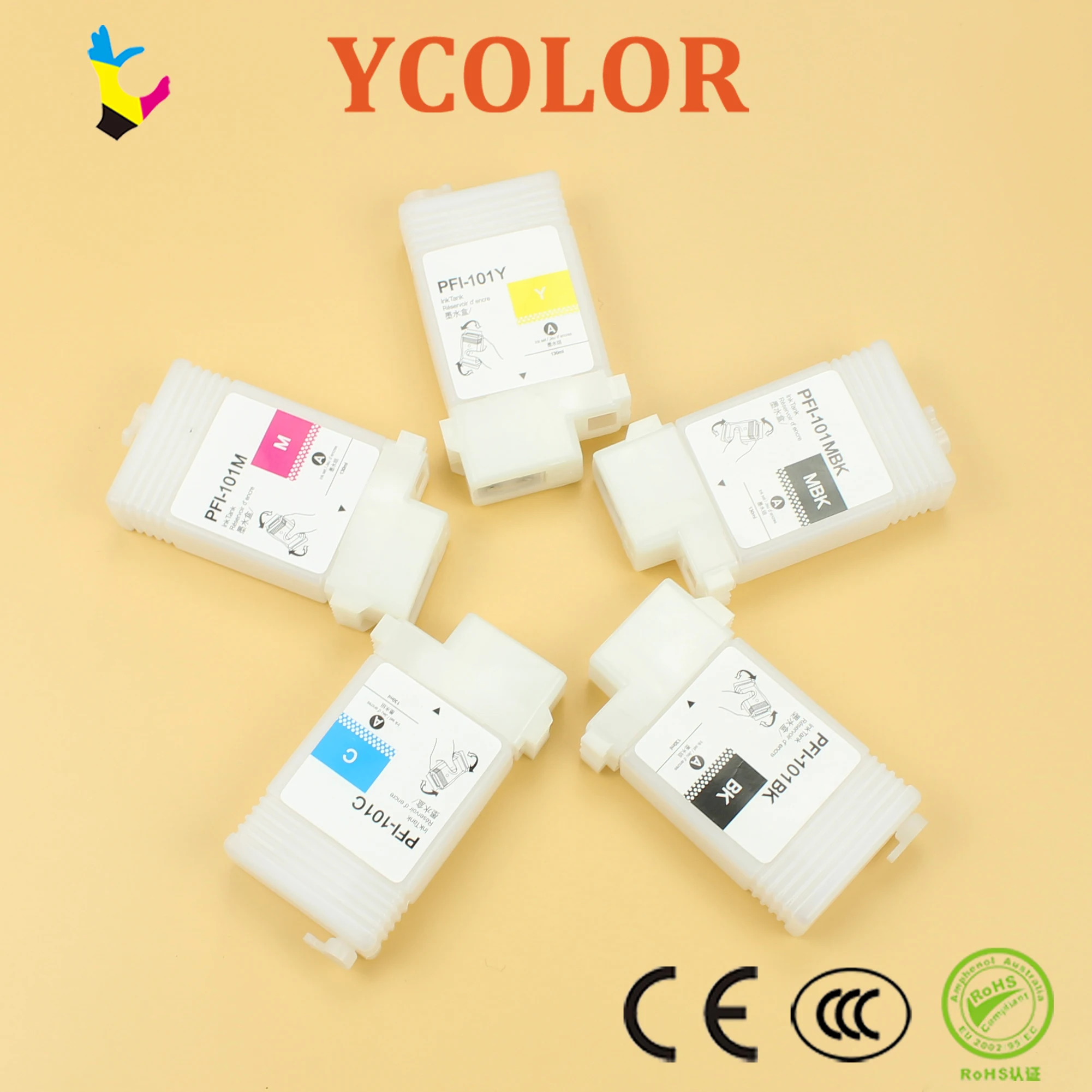 5 Color 130ml Empty Refill Ink Cartridge With Chip For Canon Ipf680 ...