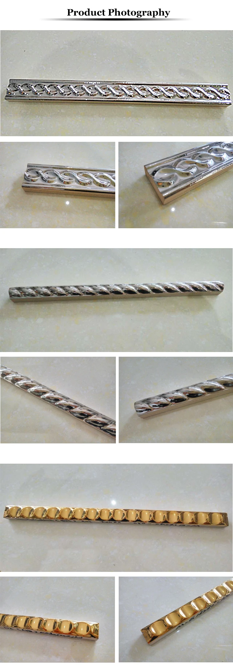 Polished Gold Ceramic Tile Border 40x250mm - Buy Ceramic Tile Border ...