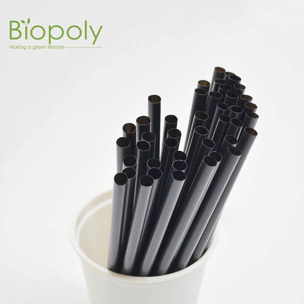 Biodegradable And Compostable Pla Drinking Black Plastic Straw Biopoly ...