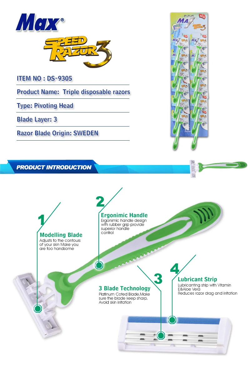 Disposable Razor Blade Triple Blade Hanging Card Package - Buy ...