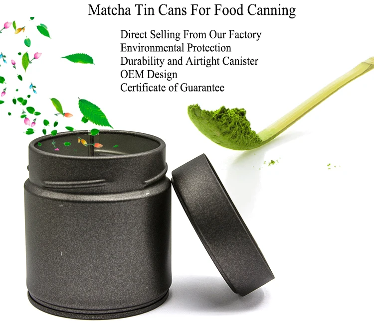 Chinese Wholesale Organic Japanese Metal Matcha Green Tea Can Tin Box ...