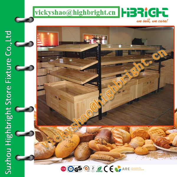 Custom Wholesale Wood Bakery Bread Display Shelves - Buy Bakery Display ...