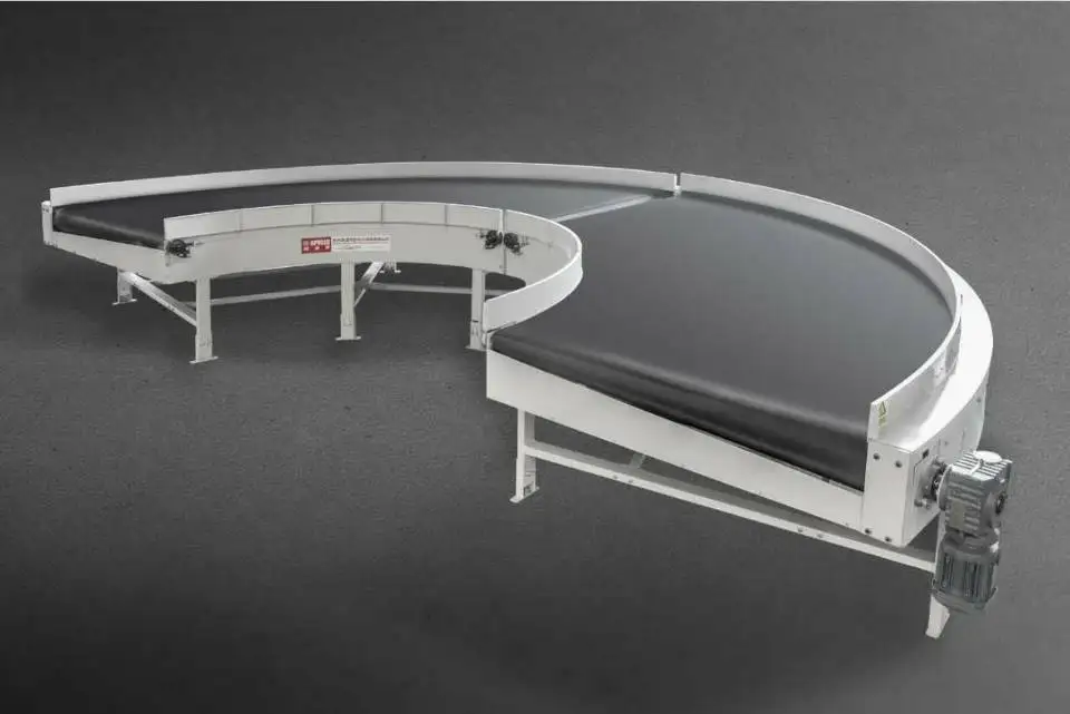 90 Degree Curved Belt Conveyor Clockwise Running - Buy Curved Conveyor ...
