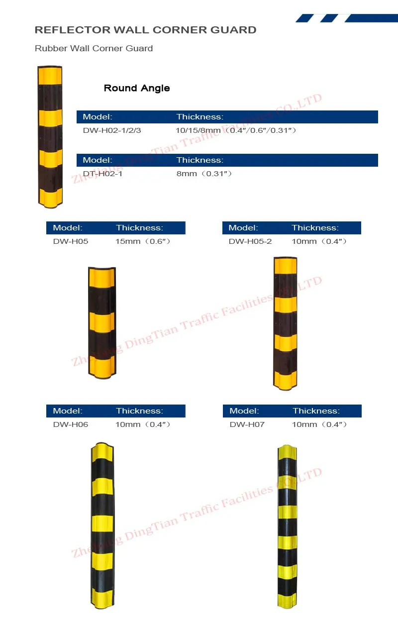 800mm Reflective Rubber Wall Corner Protector Guard - Buy Wall Corner ...