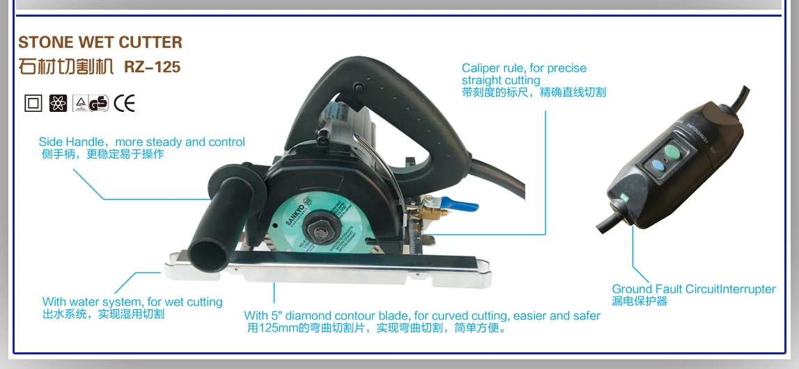 110v/220v 1200w Portable Hand Held Stone Wet Cutter Saw For Cutting ...