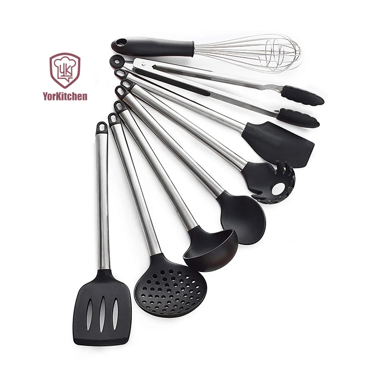 Baking Bbq Cooking Tool Kit With Spatula,Tongs,Pasta Fork,Turner,Ladle ...