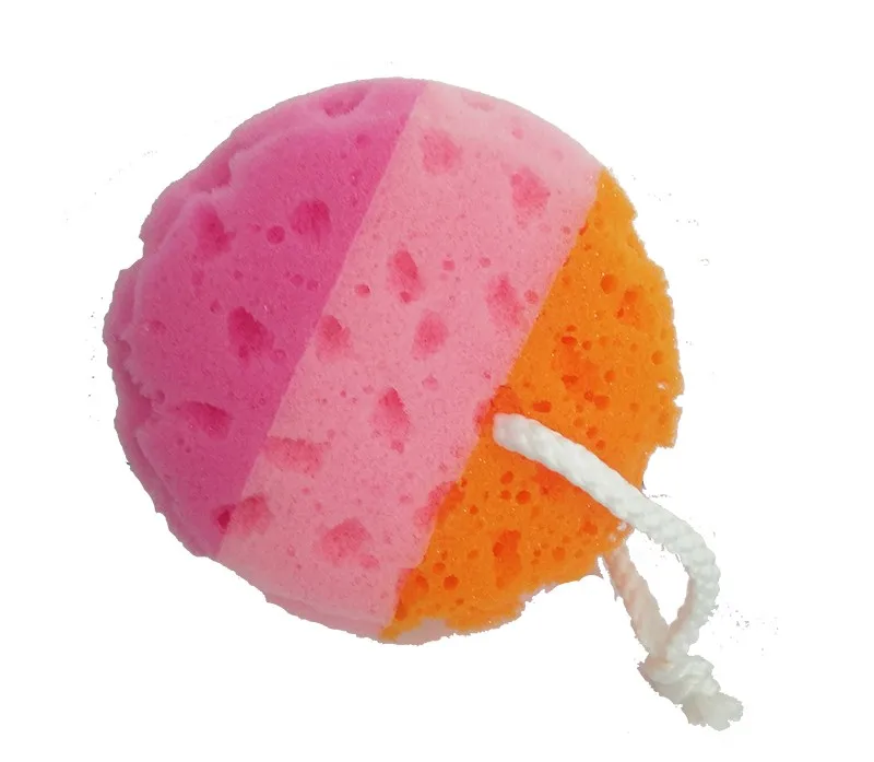 Tri Color Round Loofah Bath Shower&scrub Mesh Sponge Body Exfoliating ...