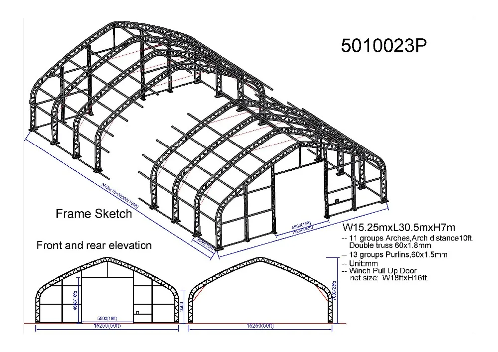 Double Truss Suihe Storage Building Shelter 5010023P