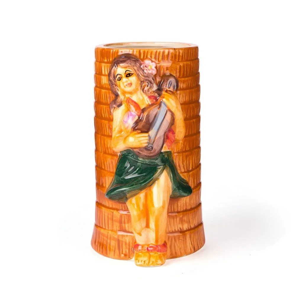 12 Inch Tall Solar Tiki Statue - Decorative Polyresin