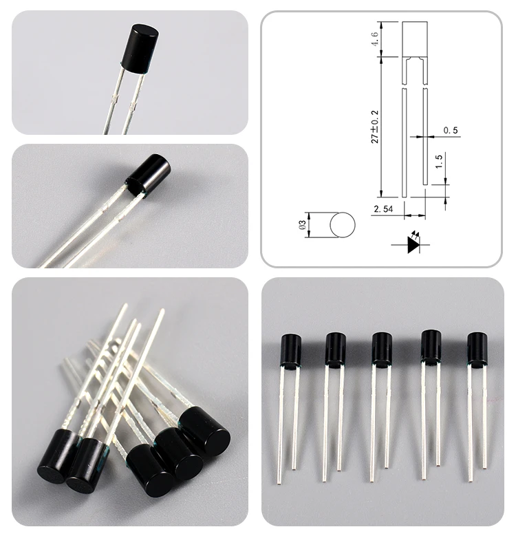 Infrared 3mm Through-hole Led Ir 850nm Receiver & Transmitter Led Diode ...