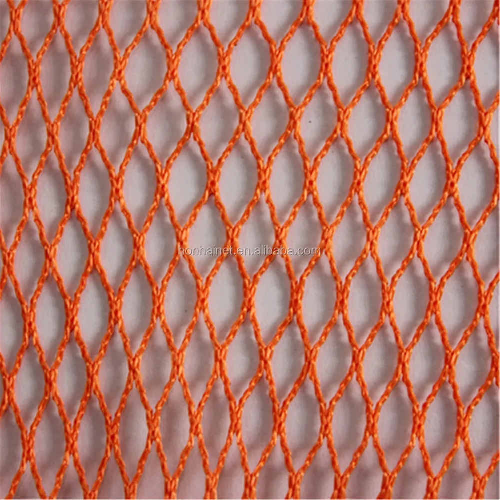 Factory Orange Colour Knotless Polyester Fishing Net Customized Mesh ...