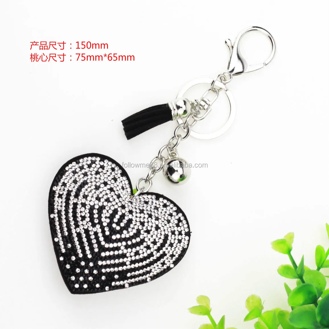 Rhinestone Keyring Heart Shaped Key Chain Keychain Acrylic Keychain ...