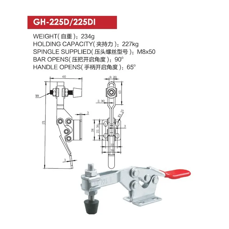 Jiedeli Horizontal Quick Release Clamps - Heavy Duty & Adjustable