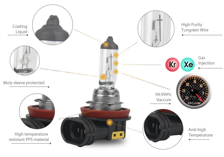 H8 12v 35w Head Lamp Halogen Bulb For Car Headlight - Buy H8 Bulb,H8 ...