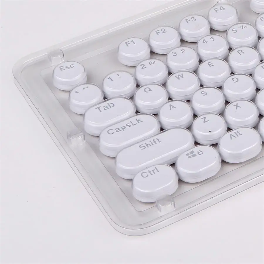 Abs Material Vintage Round Retro Typewriter Style 104 Keys Backlit ...