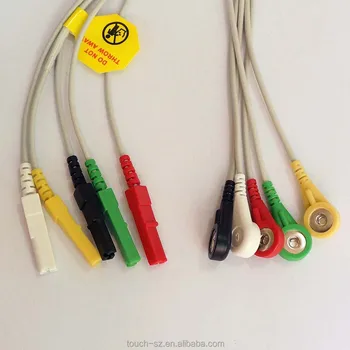Medical Cable 5 Snap Electrode Lead Wire For Ecg Equipment,Ecg ...