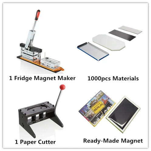 115*40mm Good Price Tin Rectangle Fridge Magnet Making Machine + Paper ...