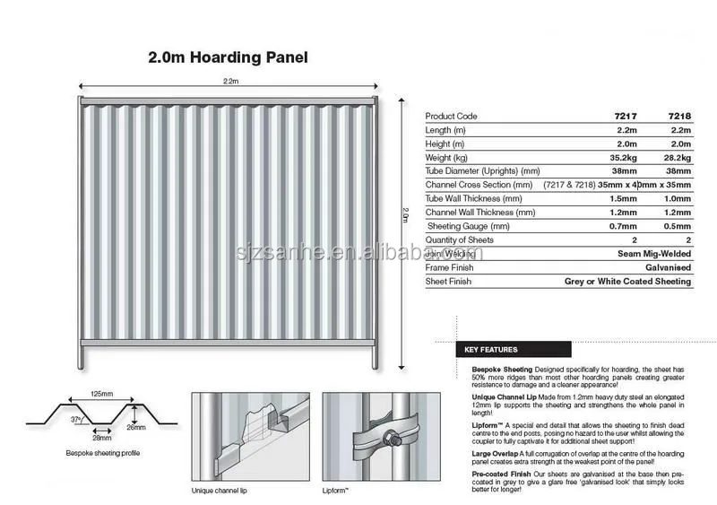Steel Hoarding Panels Made In China Temporary Steel Hoarding With Low ...