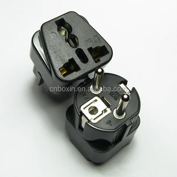 European Travel Plug Adapter Type F Round 2 Pins 4.8mm Germany France ...