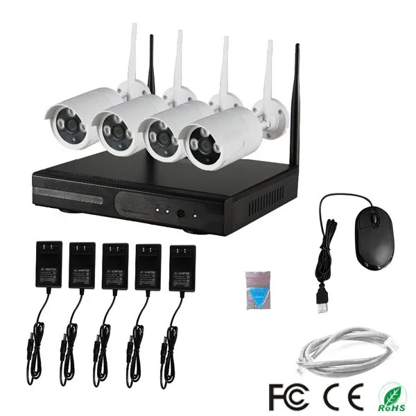 Rohs Wifi Wireless 720p Nvr 4ch Waterproof H.264 Ahd Home Dvr Cctv ...