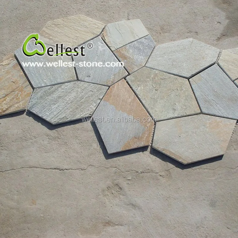 Irregular Shaped Slate Mesh Back Patio Pavers - Buy Slate Mesh Back ...