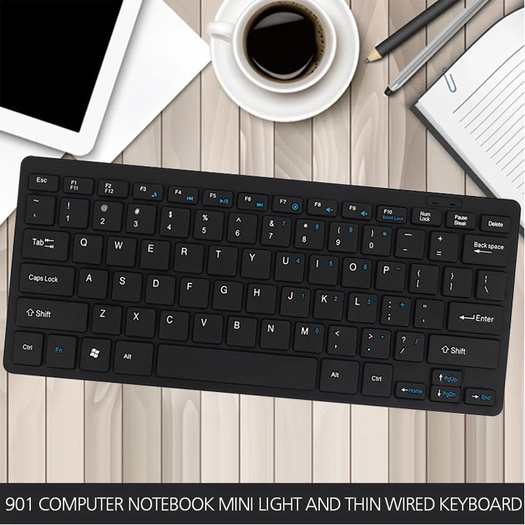 Ultra Slim Mini Wired Chocolate 87 Keys Keyboard For Notebook And ...